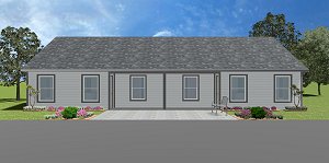 Duplex house plans with 2 bedrooms per unit | PlanSource, Inc